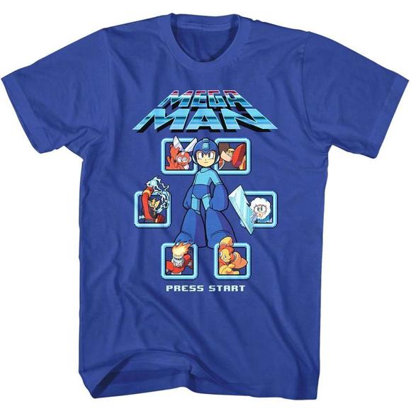 Tops | Megaman Start Screen Unisex T Shirt | Poshmark